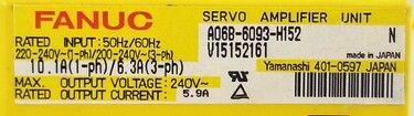FANUC A06B-6093-H152 | In Stock Ships Overnight FANUC A06B-6093-H152 | In Stock Ships Overnight